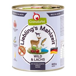 Granatapet Liebling's Mahlzeit Wild und Lachs Hunde-Nassfutter getreidefrei 6x800g