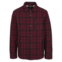Allwetterjacke Brandit "Brandit Classic Sherpa Jacket", Herren, Gr. 4XL, rot, schwarz, 100% Baumwolle, kariert, normal, amerikanischer Ausschnitt, Jacken