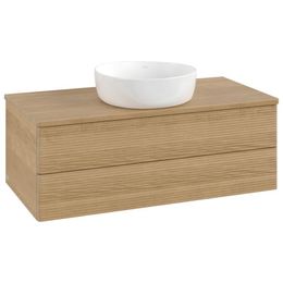 Villeroy & Boch Villeroy und Boch Antao Waschtisch-Unterschrank L20111HN mit Beleuchtung mit Struktur, 100x36x50cm, Waschbeckenplattenfarbe honey oak, honey oak