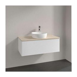 Villeroy & Boch Villeroy und Boch Antao Waschtisch-Unterschrank K31153MT 100x36x50cm, Hahnloch, Waschbeckenplattenfarbe botticino, white matt lacquer