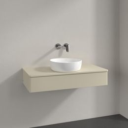 Villeroy & Boch Villeroy und Boch Antao Waschtisch-Unterschrank L09050HJ mit Beleuchtung, 100x19x50cm, Waschbeckenplattenfarbe Lack, silk grey matt lacquer