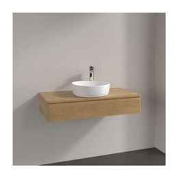 Villeroy & Boch Villeroy und Boch Antao Waschtisch-Unterschrank L09151HN mit Beleuchtung, 1 Auszug, 1000 x 190 x 500 mm, Front mit Struktur, Honey Oak / Honey Oak