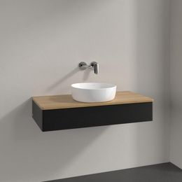 Villeroy & Boch Villeroy und Boch Antao Waschtisch-Unterschrank K09111PD 100x19x50cm, Waschbeckenplattenfarbe honey oak, black matt lacquer