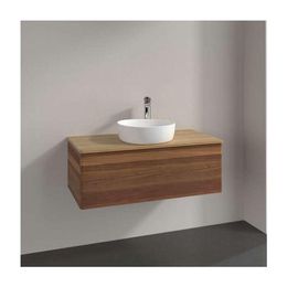 Villeroy & Boch Villeroy und Boch Antao Waschtisch-Unterschrank L31011HM mit Beleuchtung, 1 Auszug, 1000 x 360 x 500 mm, Front ohne Struktur, Warm Walnut / Honey Oak
