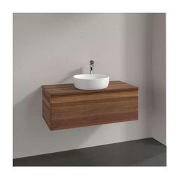 Villeroy & Boch Villeroy und Boch Antao Waschtisch-Unterschrank L31012HM mit Beleuchtung, 1 Auszug, 1000 x 360 x 500 mm, Front ohne Struktur, Warm Walnut / Warm Walnut