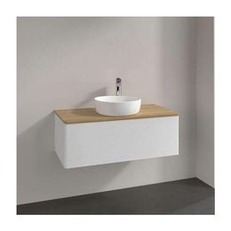 Villeroy & Boch Villeroy und Boch Antao Waschtisch-Unterschrank K31151GF 100x36x50cm, Hahnloch, Waschbeckenplattenfarbe honey oak, glossy white lacquer