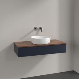 Villeroy & Boch Villeroy und Boch Antao Waschtisch-Unterschrank K09012HG 100x19x50cm, Waschbeckenplattenfarbe warm walnut, midnight blue matt lacquer
