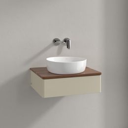Villeroy & Boch Villeroy und Boch Antao Waschtisch-Unterschrank K07012HJ 60x19x50cm, Waschbeckenplattenfarbe warm walnut, silk grey matt lacquer