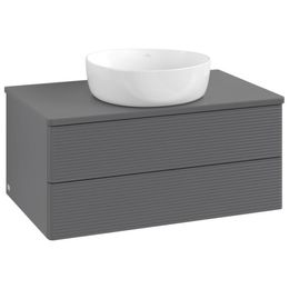 Villeroy & Boch Villeroy und Boch Antao Waschtisch-Unterschrank K19150GK 80x36x50cm, Hahnloch, Waschbeckenplattenfarbe Lack, anthracite matt lacquer