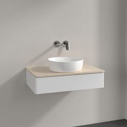Villeroy & Boch Villeroy und Boch Antao Waschtisch-Unterschrank K08113GF 80x19x50cm, Waschbeckenplattenfarbe botticino, glossy white lacquer