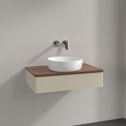 Villeroy & Boch Villeroy und Boch Antao Waschtisch-Unterschrank K08112HJ 80x19x50cm, Waschbeckenplattenfarbe warm walnut, silk grey matt lacquer