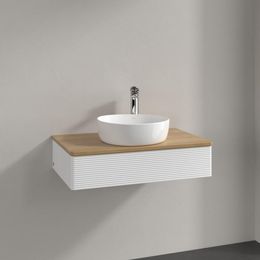 Villeroy & Boch Villeroy und Boch Antao Waschtisch-Unterschrank K08151MT 80x19x50cm, Hahnloch, Waschbeckenplattenfarbe honey oak, white matt lacquer