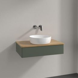 Villeroy & Boch Villeroy und Boch Antao Waschtisch-Unterschrank K08011HL 80x19x50cm, Waschbeckenplattenfarbe honey oak, leaf green matt lacquer