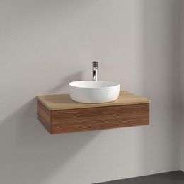 Villeroy & Boch Villeroy und Boch Antao Waschtisch-Unterschrank K08151HM 80x19x50cm, Hahnloch, Waschbeckenplattenfarbe honey oak, warm walnut
