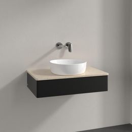 Villeroy & Boch Villeroy und Boch Antao Waschtisch-Unterschrank K08013PD 80x19x50cm, Waschbeckenplattenfarbe botticino, black matt lacquer