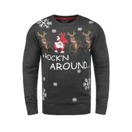 Strickfleece-Pullover Blend "Strickpullover BHRudolph", Herren, Gr. L, grau (charcoal, dance), Obermaterial: 100% Polyacryl PAN., Pullover