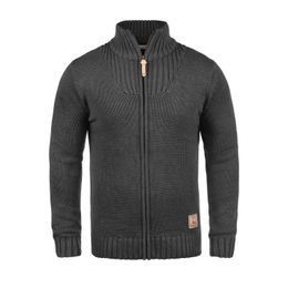 !Solid Strickjacke SOLID "Strickjacke SDPoul", Herren, Gr. S, grau (dar grau m), Obermaterial: 50% Baumwolle CO. 50% Polyacryl PAN., Strickjacken Strickjacke