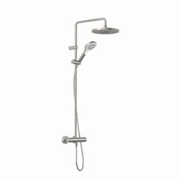 Kludi DIVE Dive X 3S Thermostat-Dual-Shower-System 69067N5-00 mit Handbrause, Kopfbrause &Oslash; 25 cm, Stainless brushed nic