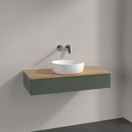 Villeroy & Boch Villeroy und Boch Antao Waschtisch-Unterschrank K09111HL 100x19x50cm, Waschbeckenplattenfarbe honey oak, leaf green matt lacquer