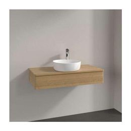 Villeroy & Boch Villeroy und Boch Antao Waschtisch-Unterschrank L09051HN mit Beleuchtung, 1 Auszug, 1000 x 190 x 500 mm, Front ohne Struktur, Honey Oak / Honey Oak