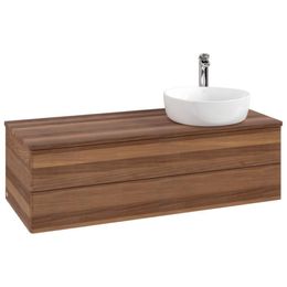 Villeroy & Boch Villeroy und Boch Antao Waschtisch-Unterschrank K23052HM 120x36x50cm, Hahnloch, Waschbeckenplattenfarbe warm walnut, warm walnut