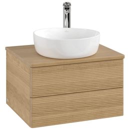 Villeroy & Boch Villeroy und Boch Antao Waschtisch-Unterschrank K18151HN 60x36x50cm, Hahnloch, Waschbeckenplattenfarbe honey oak, honey oak