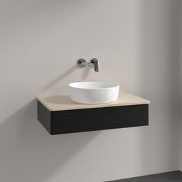 Villeroy & Boch Villeroy und Boch Antao Waschtisch-Unterschrank K08113PD 80x19x50cm, Waschbeckenplattenfarbe botticino, black matt lacquer