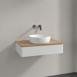 Villeroy & Boch Villeroy und Boch Antao Waschtisch-Unterschrank K08011GF 80x19x50cm, Waschbeckenplattenfarbe honey oak, glossy white lacquer