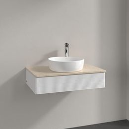 Villeroy & Boch Villeroy und Boch Antao Waschtisch-Unterschrank K08153GF 80x19x50cm, Hahnloch, Waschbeckenplattenfarbe botticino, glossy white lacquer