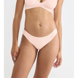 Tanga Sloggi "ZERO Feel 2.0", Damen, Gr. L, puff pink, Single Jersey;Interlock, Obermaterial: 76% Polyamid, 24% Elasthan, k&ouml;rpernah, Unterhosen Tanga, nahtlos, superweiches Interlock-Jersey Material