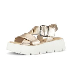 Plateausandaletten Gabor "Plateau Sandale", Damen, Gr. 35, gold, Schuhe