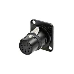 NEUTRIK NM5FD-B - 5-poliges XLR Buchsen-Modul, D-Form, schwarz beschichtet, L&ouml;tkontakte