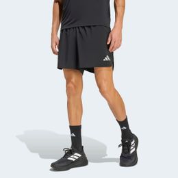 Laufshorts adidas Performance "RUN ESS SHOR M", Herren, Gr. S, L&auml;nge 7, schwarz, innenbeinl&auml;nge ca. 18 cm, Obermaterial: 100% Polyester, Hosen