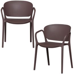 Gartenstuhl-Set Bent 2er-Set Braun