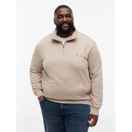 Tommy Hilfiger Big & Tall Sweatshirt "BT-ESSENTIAL TERRY NEW 1/4 ZIP", Herren, Gr. 4XL, batique khaki, Sweatware, Obermaterial: 100% Baumwolle, TOMMY HILFIGER BIG & TALL, regular fit, Sweatshirts Sweatshirt, Gro&szlig;e Gr&ouml;&szlig;en
