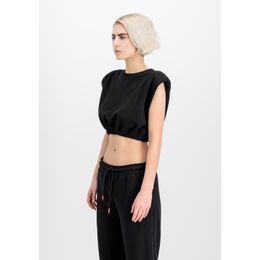 Sweater Alpha Industries "Studio Edition Sweatshirt Cropped W", Damen, Gr. L, schwarz, Obermaterial: 80% Baumwolle, 20% Polyester, regular fit, Sweatshirts Sweater