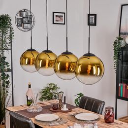 hofstein Gastor H&auml;ngeleuchte Glas 30 cm Gold, Klar, 4-flammig