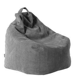 Sitzsack Cord mit Zip ca. 80x85x80 cm Anthrazit