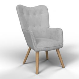 Sessel Natalie Hellgrau Webstoff