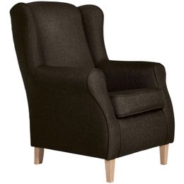 Max Winzer Ohrensessel Lorris Braun Flachgewebe