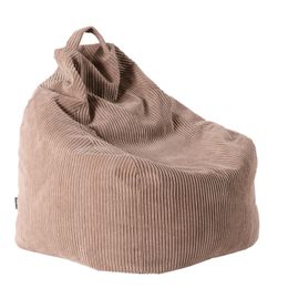 Sitzsack Cord mit Zip ca. 80x85x80 cm Hellbraun