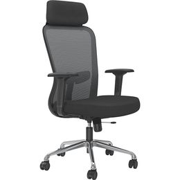 B&uuml;rostuhl Thrill Mesh Plus, mit Netzr&uuml;ckenlehne, schwarz, mit Kopfst&uuml;tze kaiserkraft