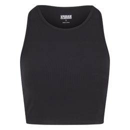 Muskelshirt Urban Classics "Urban Classics Ladies Sports Top Rib Ladies Sports Top Rib", Damen, Gr. L, schwarz, 75% Polyimid, 25% Elasthan, unifarben, skinny fit, Racerback, Shirts