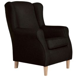 Max Winzer Ohrensessel Lorris Dunkelbraun Flachgewebe