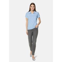 Madeleine Mode Kurzarmshirt MADELEINE "Shirt Sportives Poloshirt mit Halbarm", Damen, Gr. 34, blau (himmelblau), Obermaterial: 97% Baumwolle CO. 3% Elasthan EL., Modern, normal, Shirts