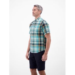 Kurzarmhemd Lerros "Sportliches Kurzarmhemd mit Karos aus reiner Baumwolle", Herren, Gr. L, Normalgr&ouml;&szlig;en, reef blau, 100% Baumwolle, Hemden