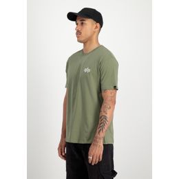 T-Shirt Alpha Industries "Signature Backprint T-Shirt", Herren, Gr. L, gr&uuml;n (sage, gr&uuml;n), Obermaterial: 100% Baumwolle, Shirts T-Shirt