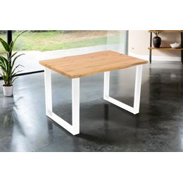 Esstisch JOSY / wildeichenfarben / 140x80 / U-Gestell Wei&szlig;