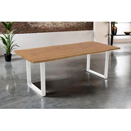 Esstisch JOSY 220 / wildeichenfarben / 220x100 / U-Gestell Wei&szlig;