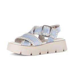 Plateausandaletten Gabor "Plateau Sandale", Damen, Gr. 39, blau, Schuhe